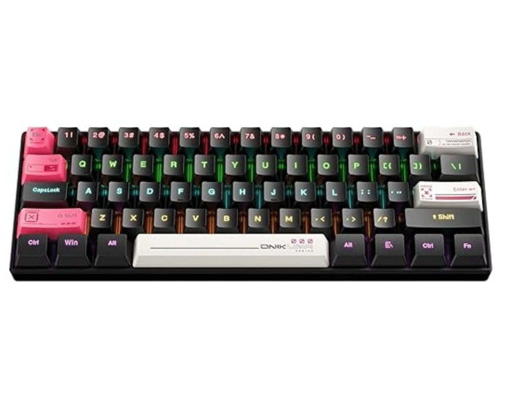 ONIKUMA G55 Mechanical Gaming Keyboard, 61 Keys, RGB Layout, Wired LED ...